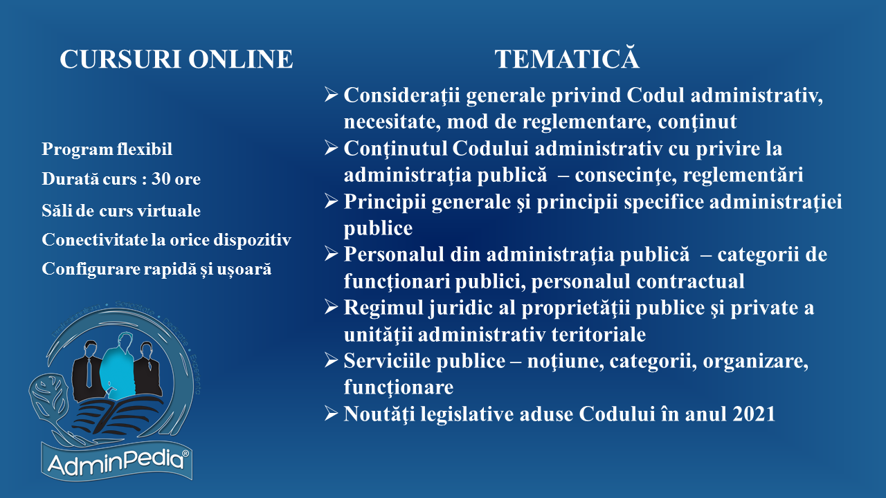 Cursuri online 2022- Adminpedia